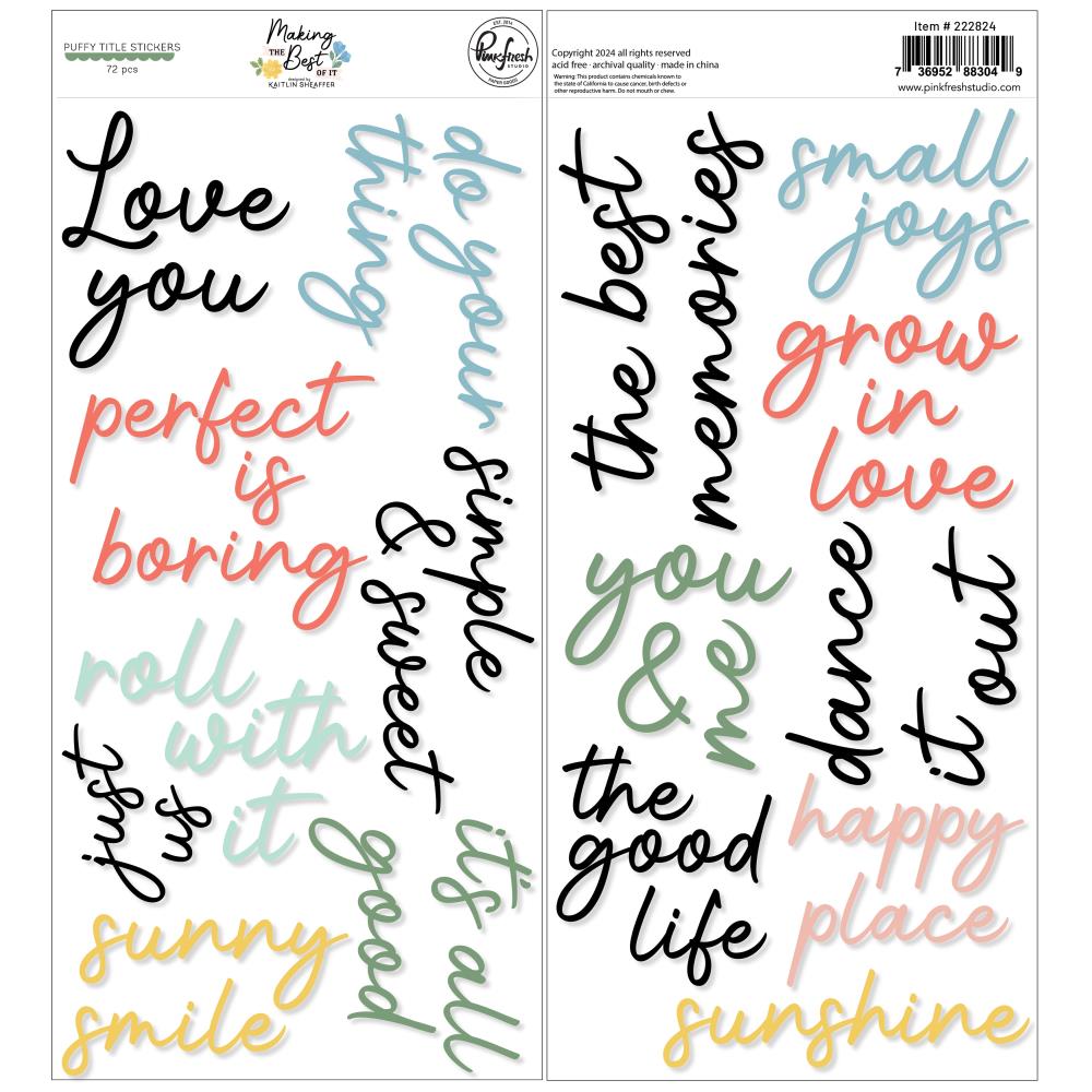 Pinkfresh Studio Making The Best Of It - Puffy Title Stickers — Papermaze