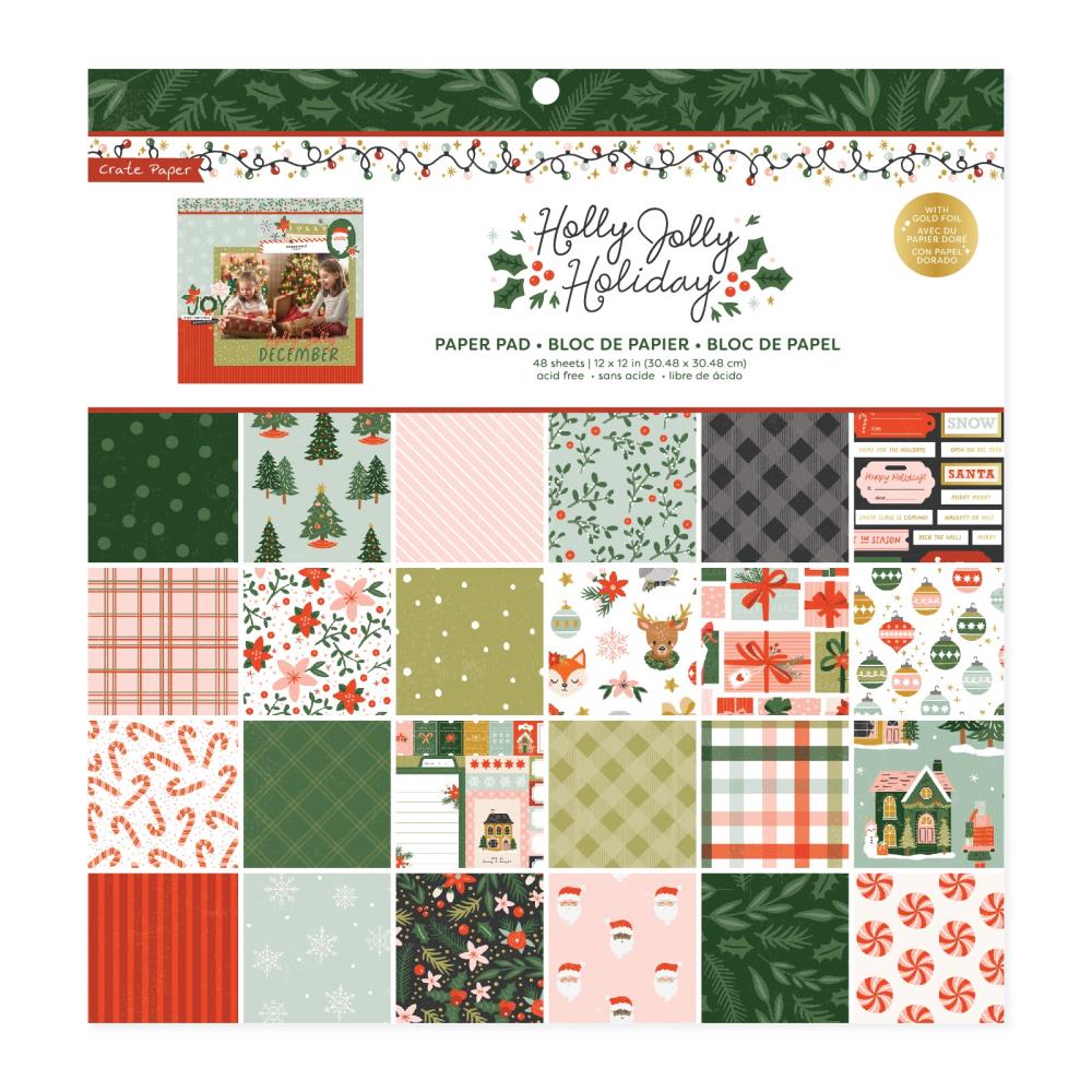 Crate Paper Holly Jolly Holiday - 12x12 Pad — Papermaze