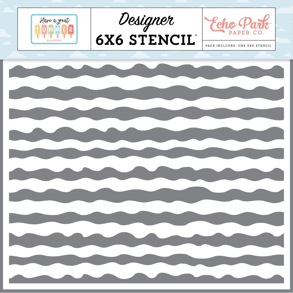 Echo Park Have A Great Summer - Pool Waves Stencil — Papermaze