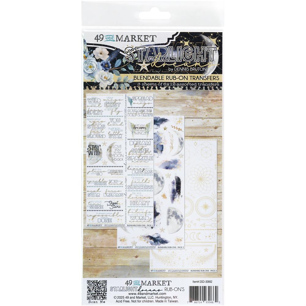 49 & Market Starlight Dreams - Blendable 6x12 Rub-On Transfers — Papermaze