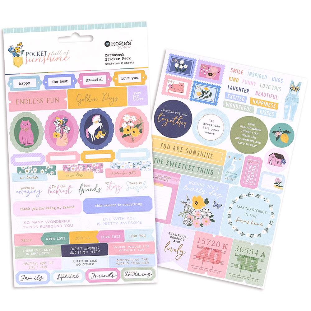 Rosie's Studio Pocket Full Of Sunshine - Cardstock Sticker Pack — Papermaze