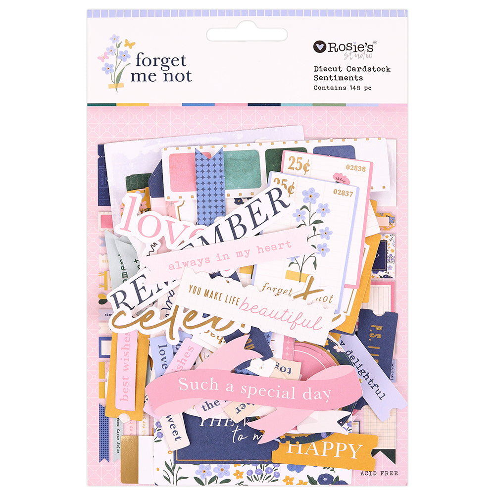 Rosie's Studio Forget Me Not - Die Cut Sentiments Ephemera — Papermaze