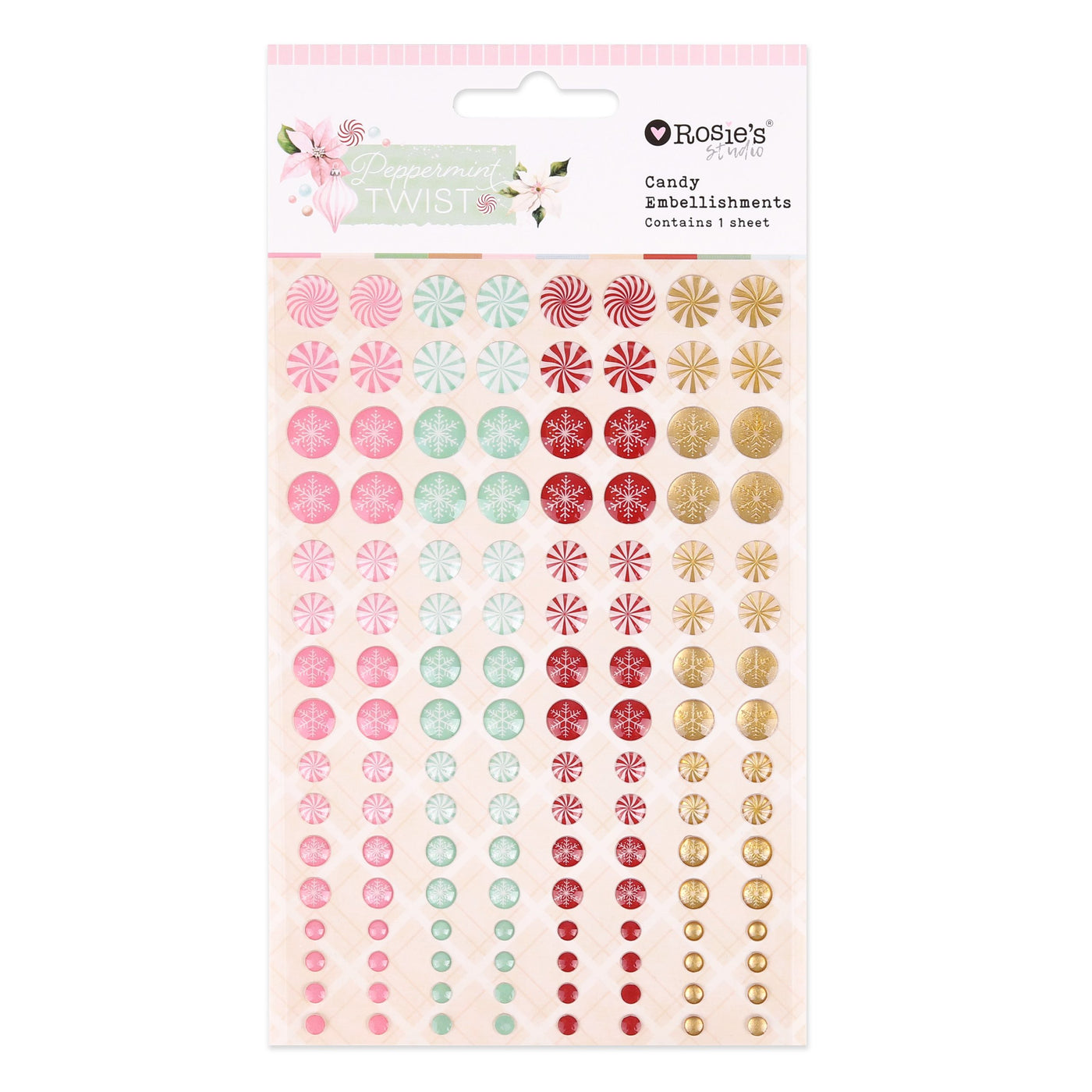Rosie's Studio Peppermint Twist - Epoxy Candy Embellishments — Papermaze