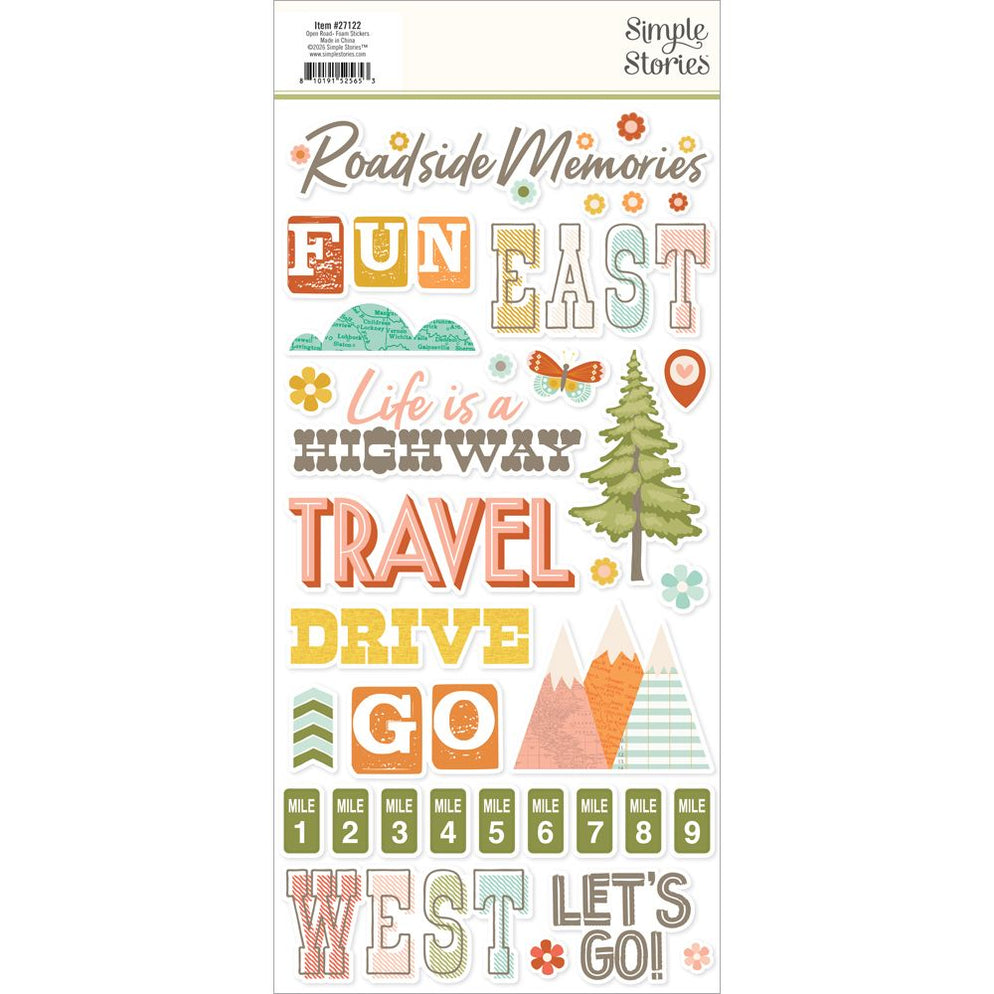 Simple Stories Open Road - Foam Stickers — Papermaze
