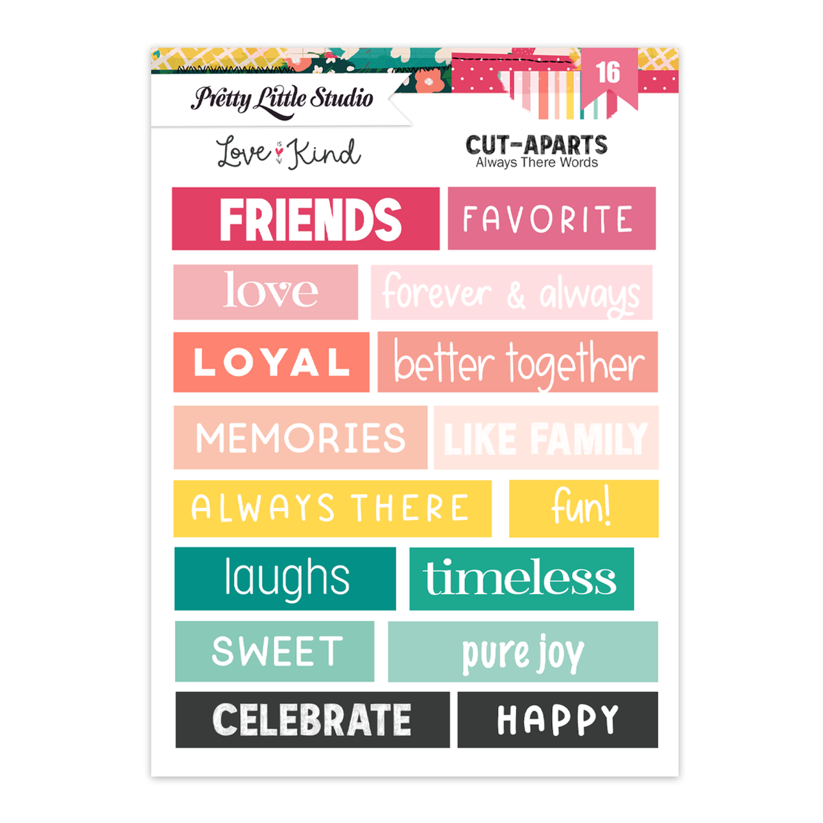 Pretty Little Studio Love Is Kind - Always There Words Cut-Aparts ...