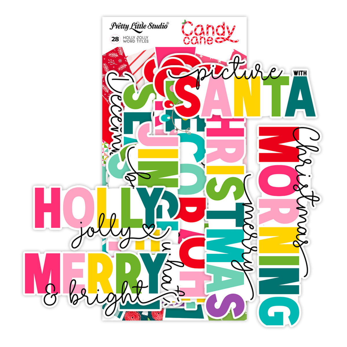 Pretty Little Studio Candy Cane - Christmas Cheer Word Titles — Papermaze
