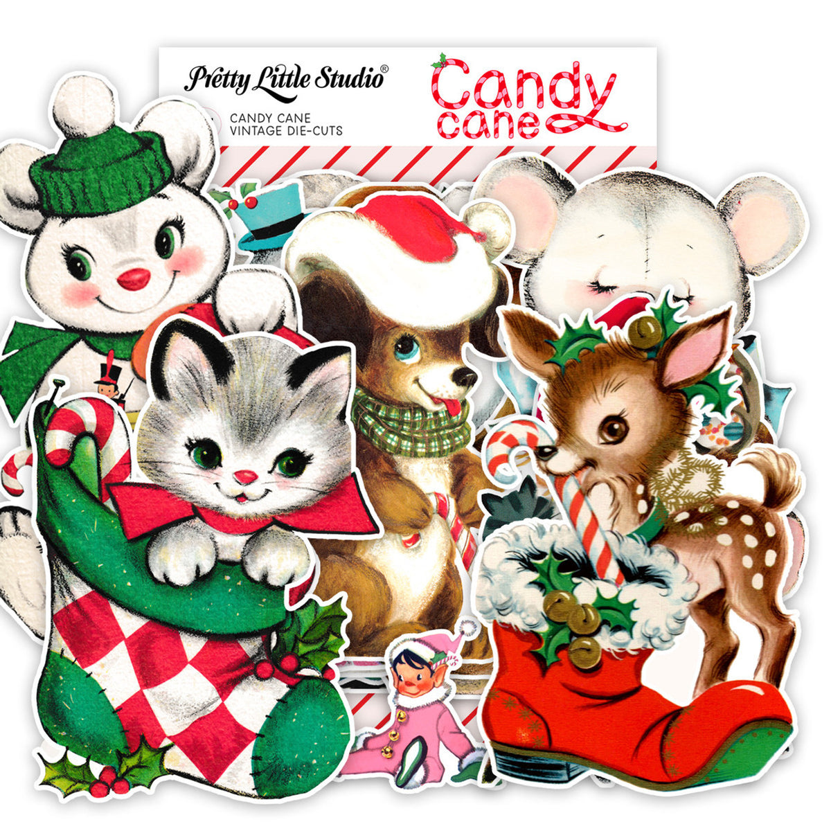 Pretty Little Studio Candy Cane - Candy Cane Large Vintage Die Cuts ...
