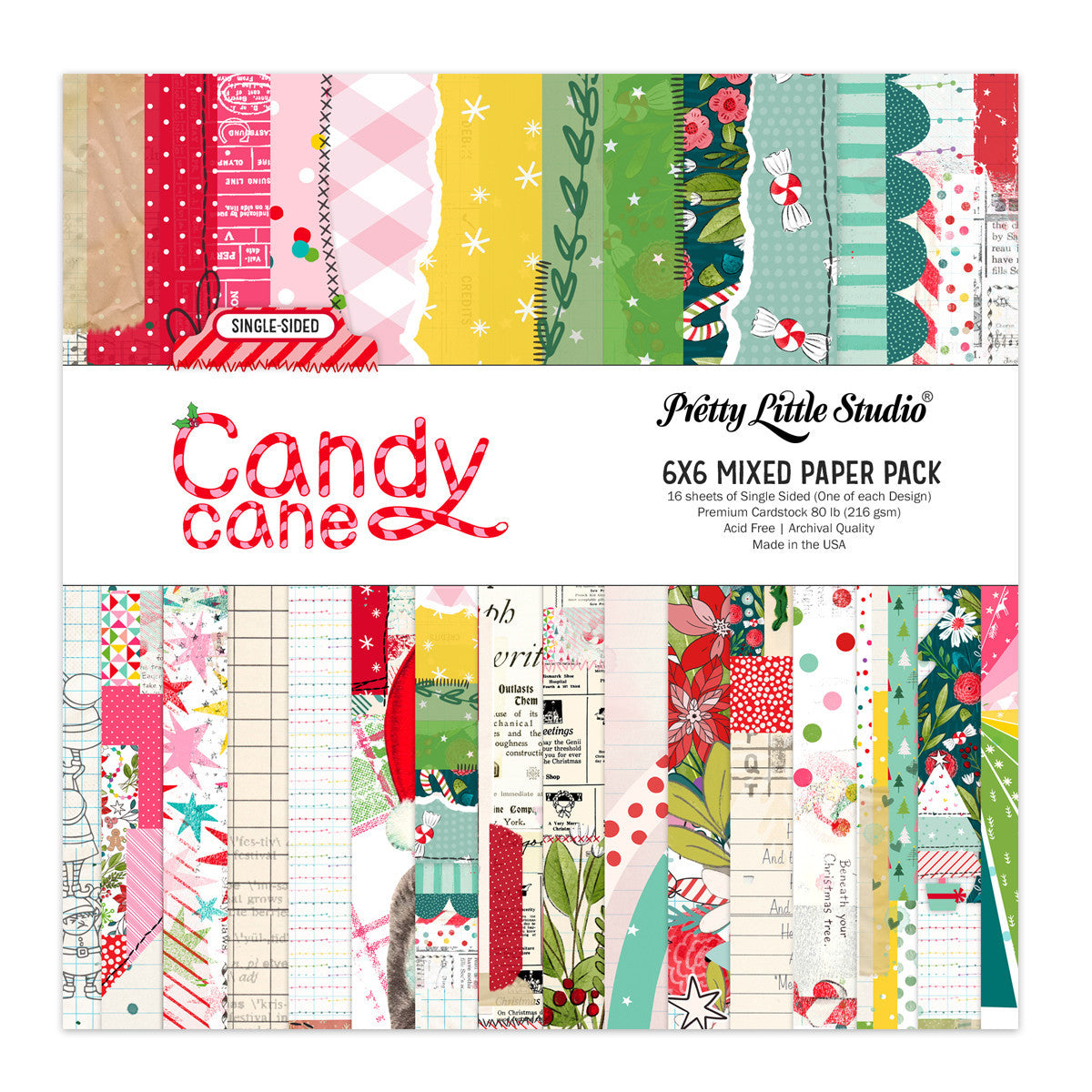 Pretty Little Studio Candy Cane - Mixed 6x6 Paper Pack — Papermaze