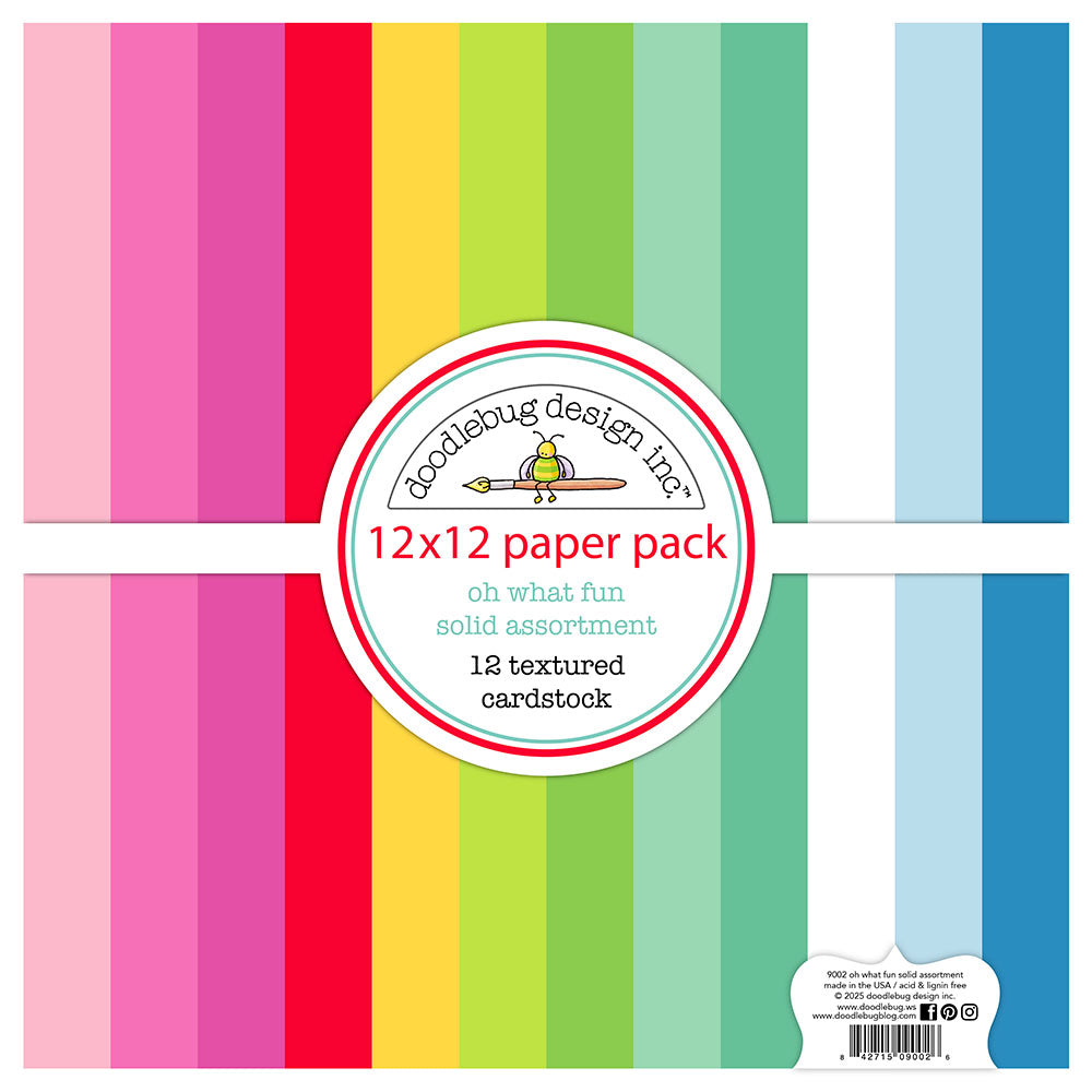 Doodlebug Design Oh What Fun! - Textured 12x12 Paper Pack — Papermaze