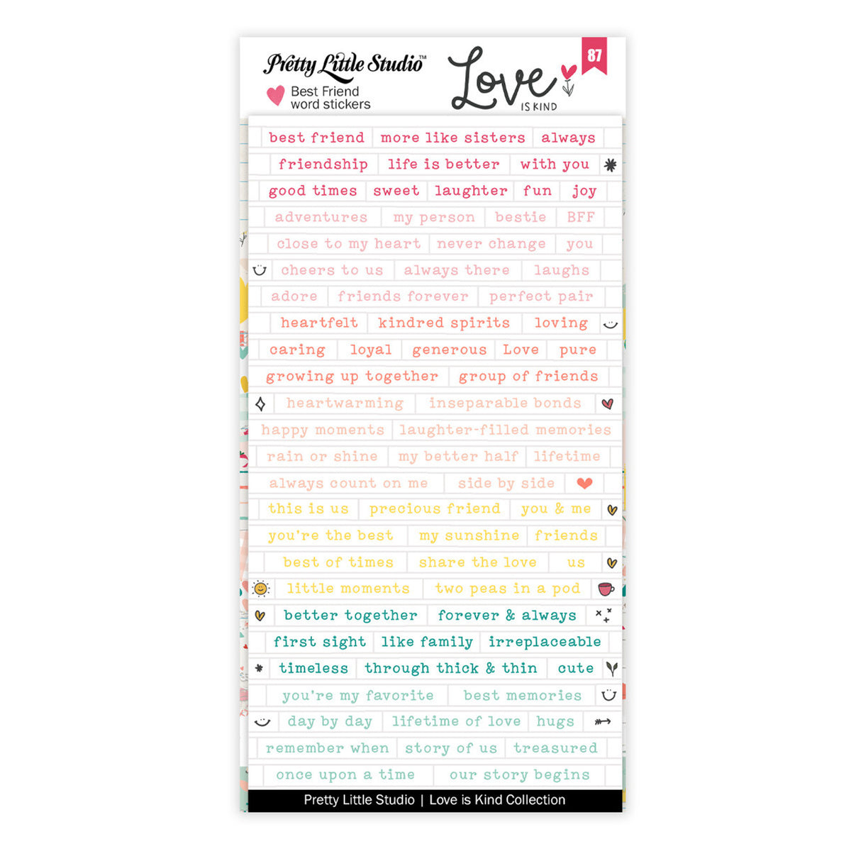 Pretty Little Studio Love Is Kind - Best Friend White Stickers — Papermaze