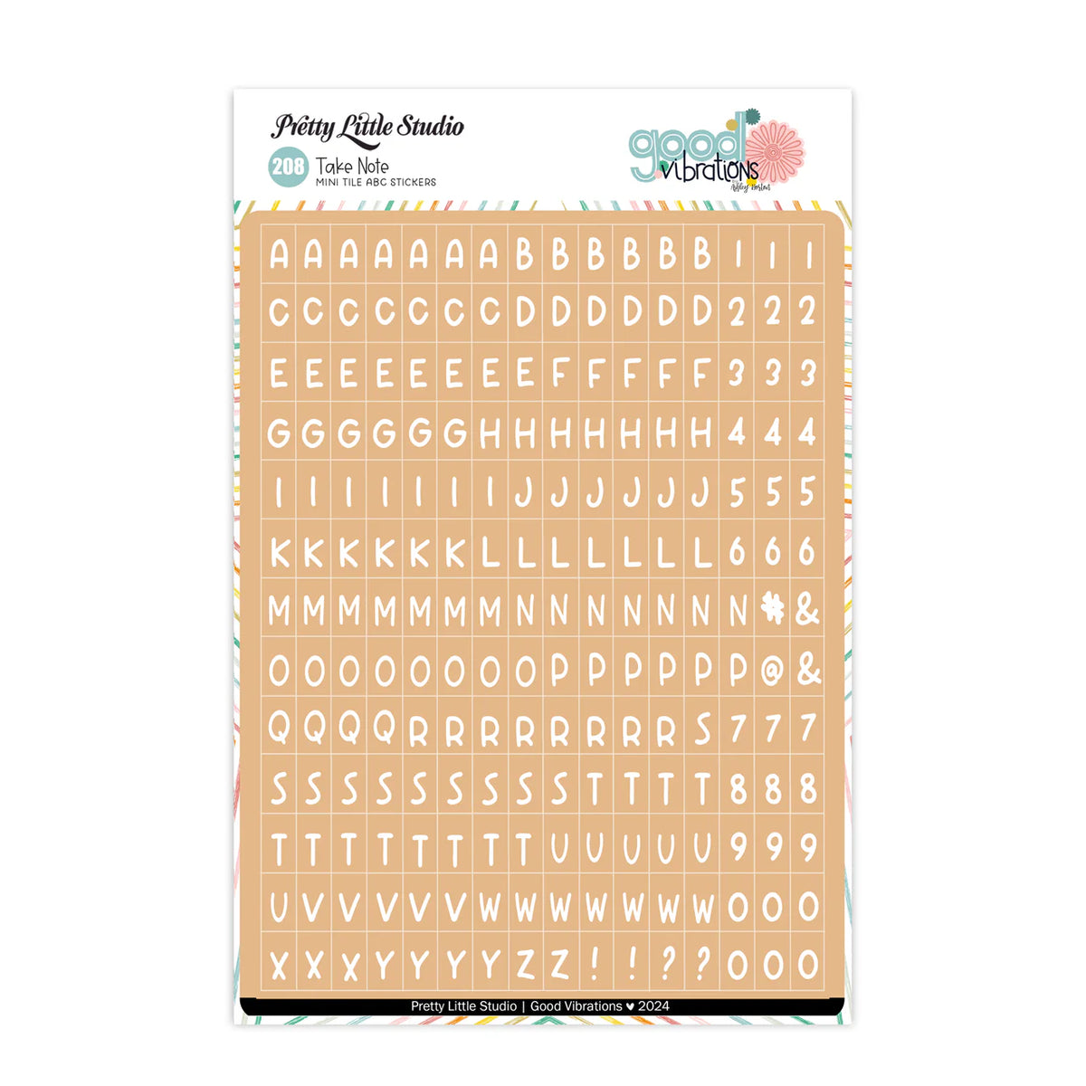 Pretty Little Studio Good Vibrations - Mini ABC Stickers Take Note ...