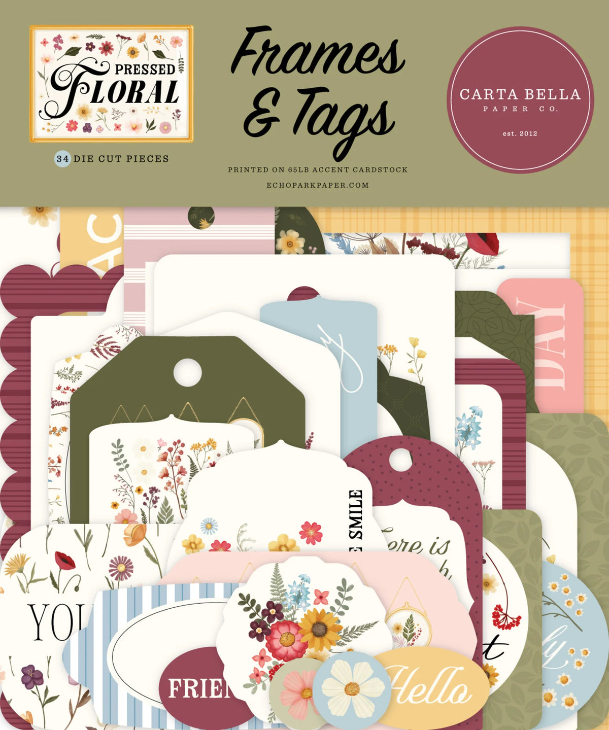 Carta Bella Pressed Floral - Ephemera Frames & Tags — Papermaze