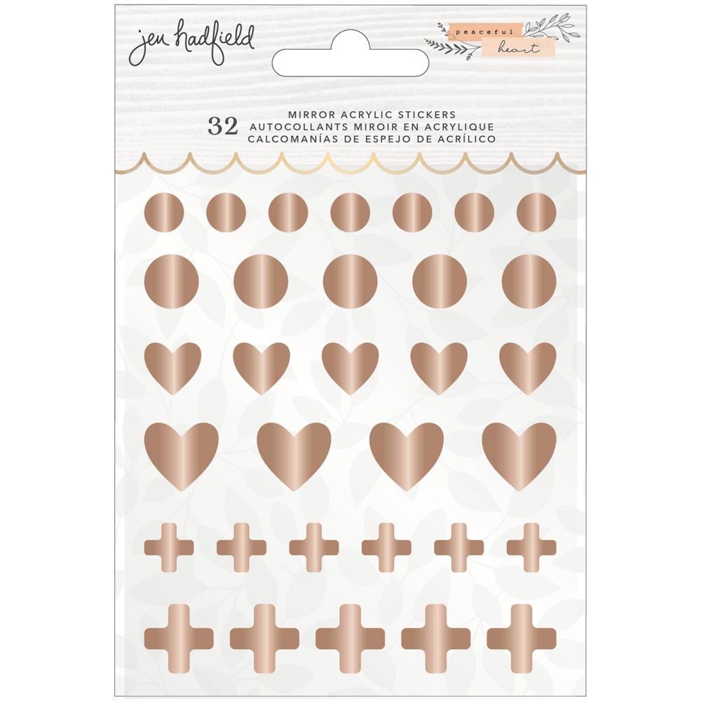 American Crafts Jen Hadfield Peaceful Heart - Mirored Acrylic Stickers ...