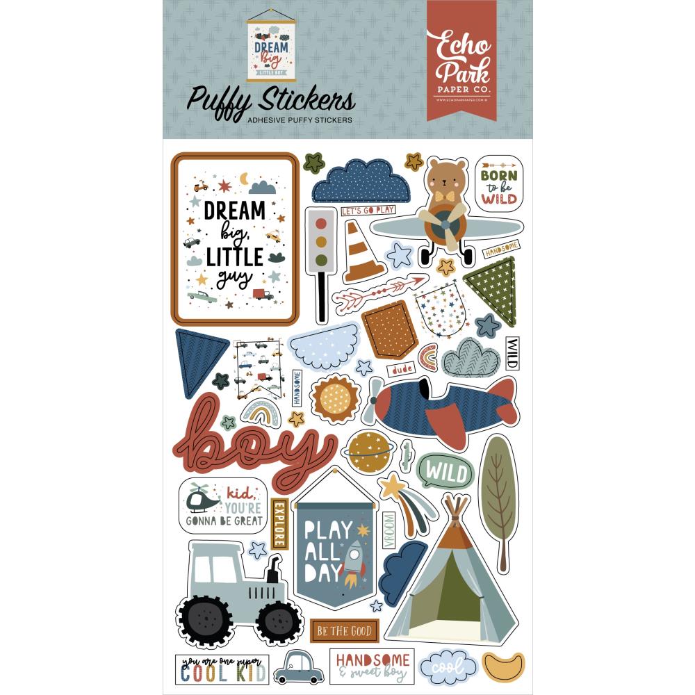 Echo Park Dream Big Little Boy - Puffy Stickers — Papermaze
