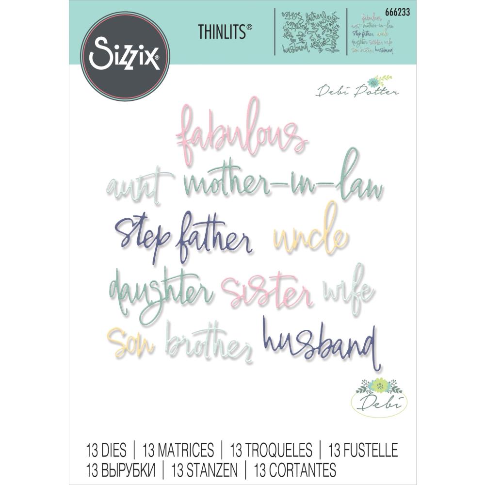 Sizzix Thinlits Die - Fabulous Family Names — Papermaze